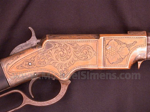ANTIQUE HENRY RIFLE, ENGRAVED.
