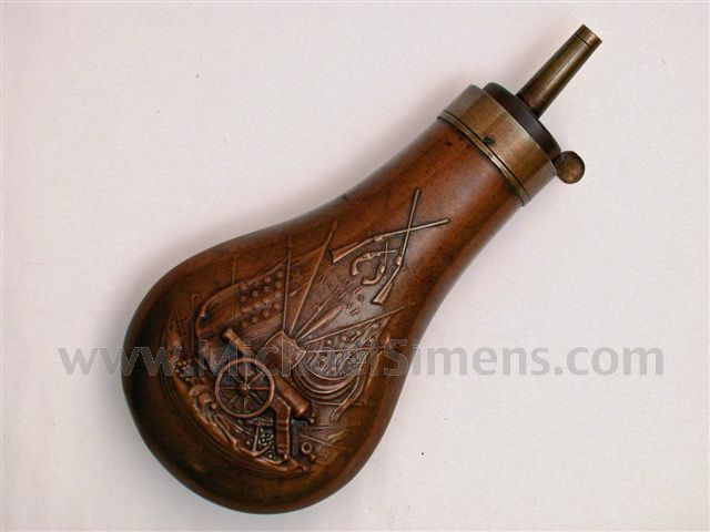 COLT POWDER FLASK FOR THE EARLY 1851 NAVY REVOLVER.