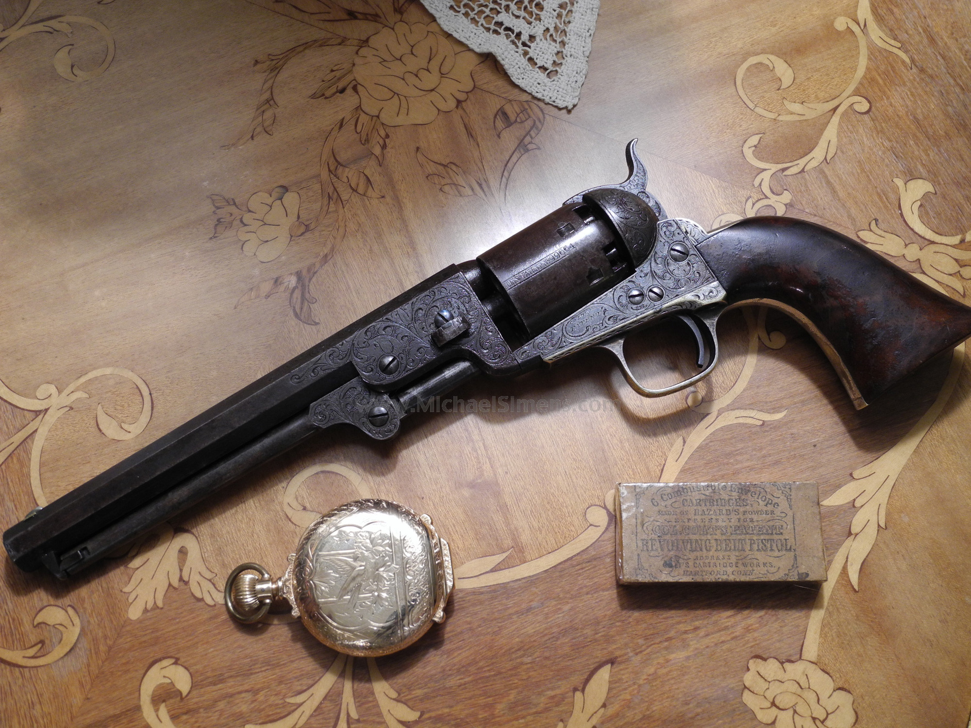 COLT 1851 NAVY REVOLVER, ENGRAVED, INSCRIBED