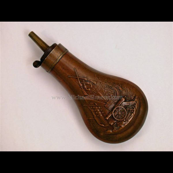 COLT POWDER FLASK FOR THE EARLY 1851 NAVY REVOLVER.