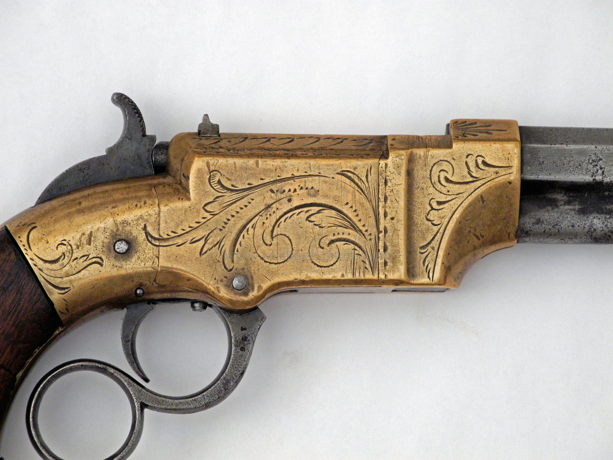 FACTORY ENGRAVED VOLCANIC PISTOL WITH 4" BARREL